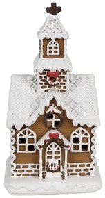 Hnědá svítící perníková chaloupka Gingerbread House - 8*7*15 cm