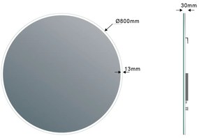 Sapho, VISO LED podsvícené kulaté zrcadlo, průměr 80cm, VS080