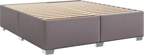 Box spring postel s matrací šedá 200x200 cm umělá kůže 3285227