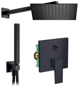 HANSGROHE + ALPI HG SET 8 Black - Sprchový systém pod omítku, Metropol, páková baterie- kompletní sada, černá