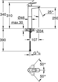 Grohe BauLoop - Baterie pro umyvadlovou mísu chrom