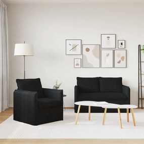 Set pohovek 2 ks Černá Textil 3407525