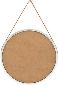 Nástěnné zrcadlo s popruhem 60 cm stříbrné 320370