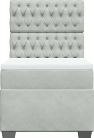 Box spring postel s matrací světle šedá 90x190 cm samet 3290792