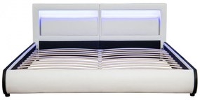 Goleto Čalouněná postel Murcia s LED osvětlením 180 x 200 cm | bílá