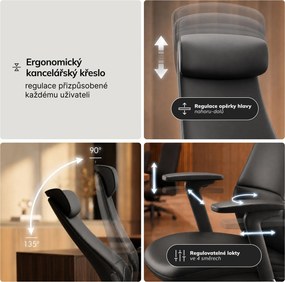 Kancelářské kožené manažerské křeslo černé COMMAND