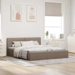 Rám postele s úložným prostorem taupe textil 180 x 200 cm 285599
