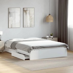 Rám postele se zásuvkami bílý 120 x 190 cm kompozitní dřevo 3280699