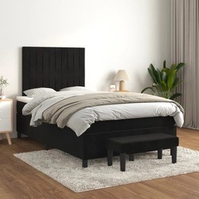 Box spring postel s matrací černá 120 x 200 cm samet 3137955