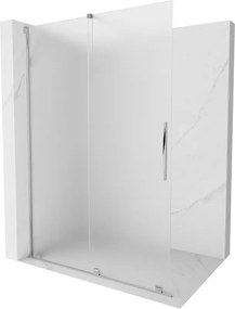 Mexen Velar, sprchová zástěna s posuvnými dveřmi Walk-in 140 x 200 cm, 8mm sklo námraza, chromová, 871-140-000-33-01
