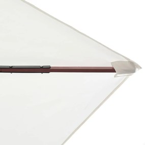 Slunečník s dřevěnou tyčí, 200x300 cm, krémově bílá - Default Title
