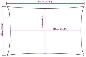 vidaXL Marketos Stínící plachta oxfordská látka obdélníková 4 x 7 m žlutá