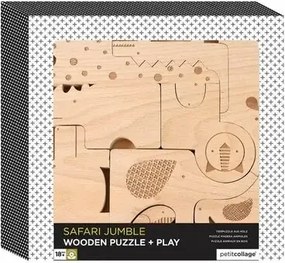 Petit Collage Zábavné puzzle Safari / od 18 měsíců