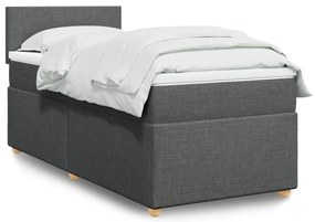 Box spring postel s matrací tmavě šedá 80 x 200 cm textil
