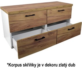 BPS-koupelny Koupelnová skříňka pod deskové umyvadlo Agria NEW GO 120-HD - zlatý dub/zlatý dub