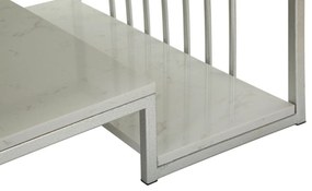 Designový konferenční stolek Gabouray 90 cm bílý / stříbrný