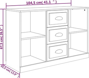 vidaXL Příborník 104,5 x 35,5 x 67,5 cm kompozitní dřevo [816234] Barva: Černá