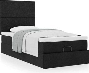 Osmanský rám postele s matrací černá 80x200cm textil 3313031