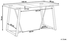 Jídelní stůl TACOMA 140 X 80 černý, sklo Beliani