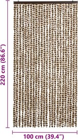 Závěs proti hmyzu béžový a hnědý 100 x 220 cm Chenille 325450