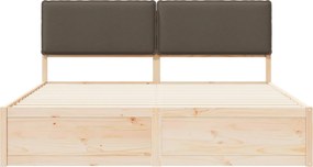 Rám postele s čalouněným čelem s čelo Taupe 200 x 200 cm 3398107