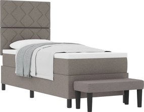 Postel s boxspringem s čelo Taupe 80 x 200 cm textil 3344104