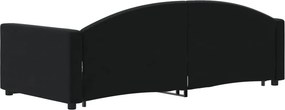 Válenda s přistýlkou černá 90 x 200 cm samet 3197305
