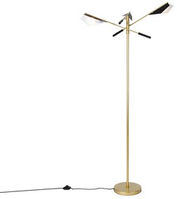 Designová stojací lampa černá se zlatým 3-světlem - Sinem