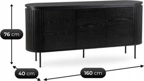 Komoda Beck 160 cm černá