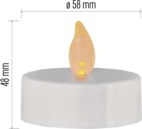 Čajové svíčky LED dekorace Robi maxi 4 ks bílé