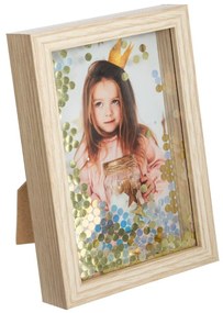 Atmosphera for Kids Stojánek na fotku s flitrem modrý a zlatý 12 x 17 cm