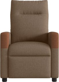 Elektrické polohovací křeslo hnědé textil 3323993