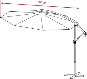 Avenberg Velký polohovatelný slunečník Sunny LED 300, béžová