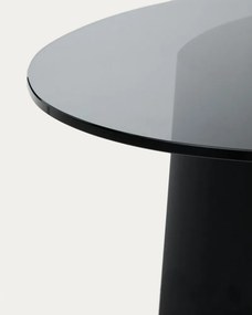 Černý konferenční stolek se skleněnou deskou 74x81,5 cm Olir – Kave Home