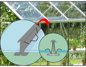 Skleník VITAVIA URANUS 6700 čiré sklo 3 mm stříbrný