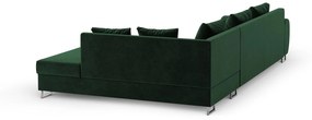 KOOKO HOME Rohová rozkládací sametová pohovka s úložným prostorem Adagio XL pravý roh
