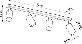 Sollux Lighting Stropní svítidlo RING 4L červené