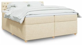 Box spring postel s matrací krémová 200x200 cm textil 3289099
