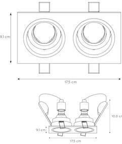 Lucide 22959/02/30 - Podhledové svítidlo EMBED 2xGU10/50W/230V černá
