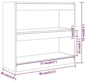 Knihovna / dělicí stěna bílá 80 x 30 x 72 cm - Default Title