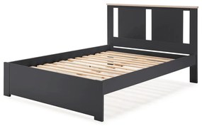 Tmavě šedá dvoulůžková postel s roštem 140x190 cm Enara – Marckeric