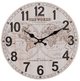 Nástěnné hodiny se zeměkoulemi The World – 34x4 cm