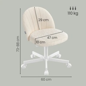Kosmetická židle s kolečky OBGB35027W101 krémová / bílá