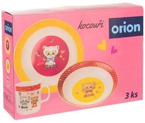 3dílný dětský porcelánový jídelní set Orion Kittens