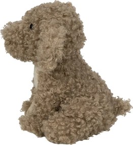 Hnědá kudrnatá dveřní zarážka pes Dog - 21*22*25 cm