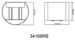 Globo 34168RB - LED Venkovní nástěnné svítidlo VERONIKA 2xLED/3W/230V IP44 černá