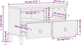 vidaXL TV skříňka 70 x 33 x 46 cm masivní mangovníkové dřevo [358213]