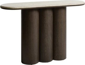 Konzolový stolek s mramorovou deskou v tmavě přírodní barvě 38x120 cm Piazze – Unique Furniture