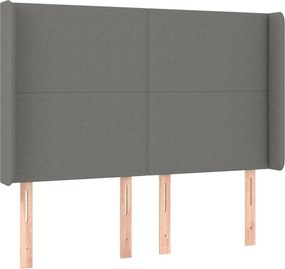 Box spring postel s matrací a LED tmavě šedá 140x190 cm textil 3138150