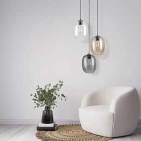 TK Lighting Černý závěsný lustr Elio pro žárovku 3x E27 TK5973